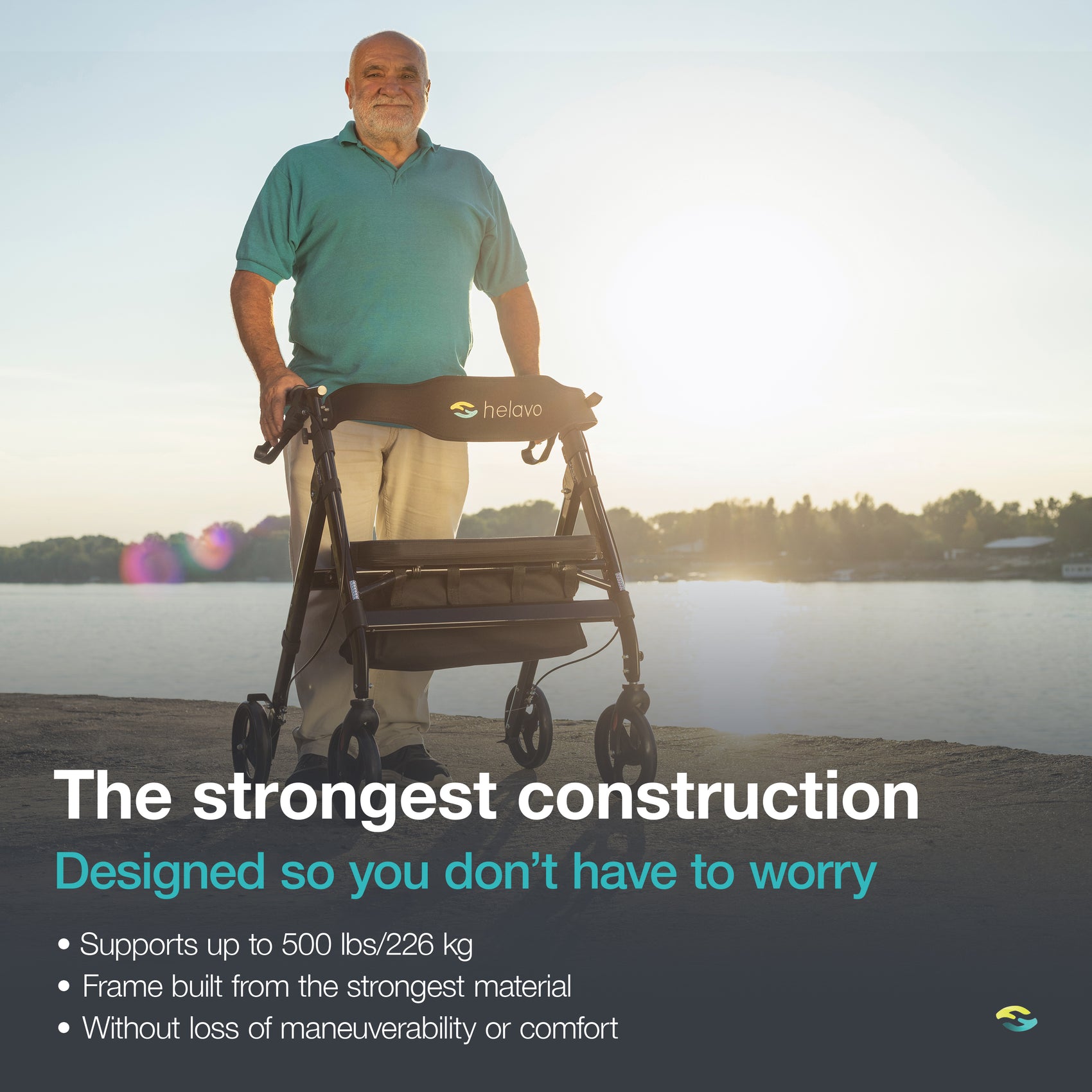 Heavy-duty rollator extra wide H1050 black